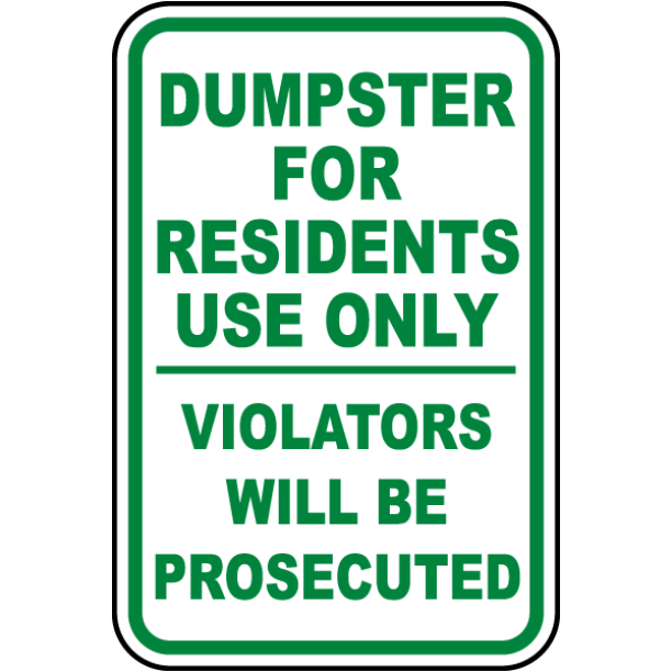 Trash/Dumpster Signs – SignAndDecal.com